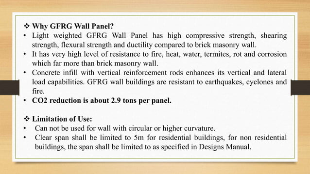 Glass Fiber Reinforced Gypsum (GFRG) Panel | PPTX | Civil Engineering ...