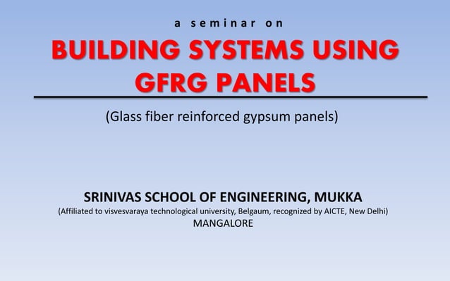 Building system using GFRG panels | PPTX | Civil Engineering Industry ...