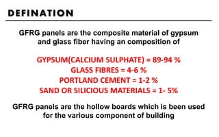 Building system using GFRG panels | PPTX