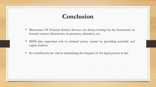 GFSCL Presentation on Directorate of forensic science laboratory | PPT