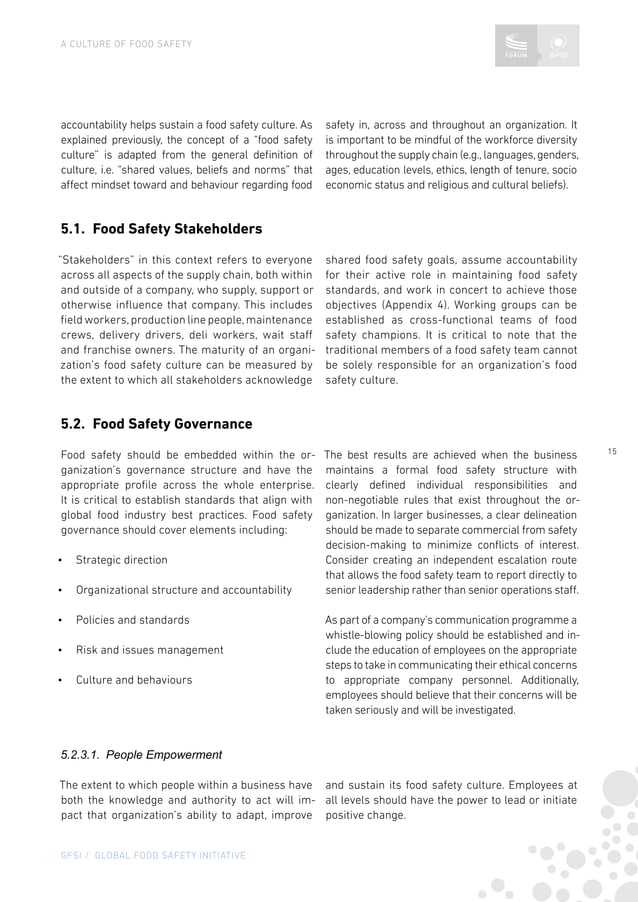 A CULTURE OF FOOD SAFETY A POSITION PAPER FROM THE GLOBAL FOOD SAFETY ...