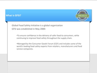 Global Food Safety Institution for top management | PPTX