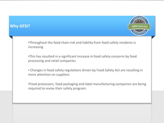 Global Food Safety Institution for top management | PPTX