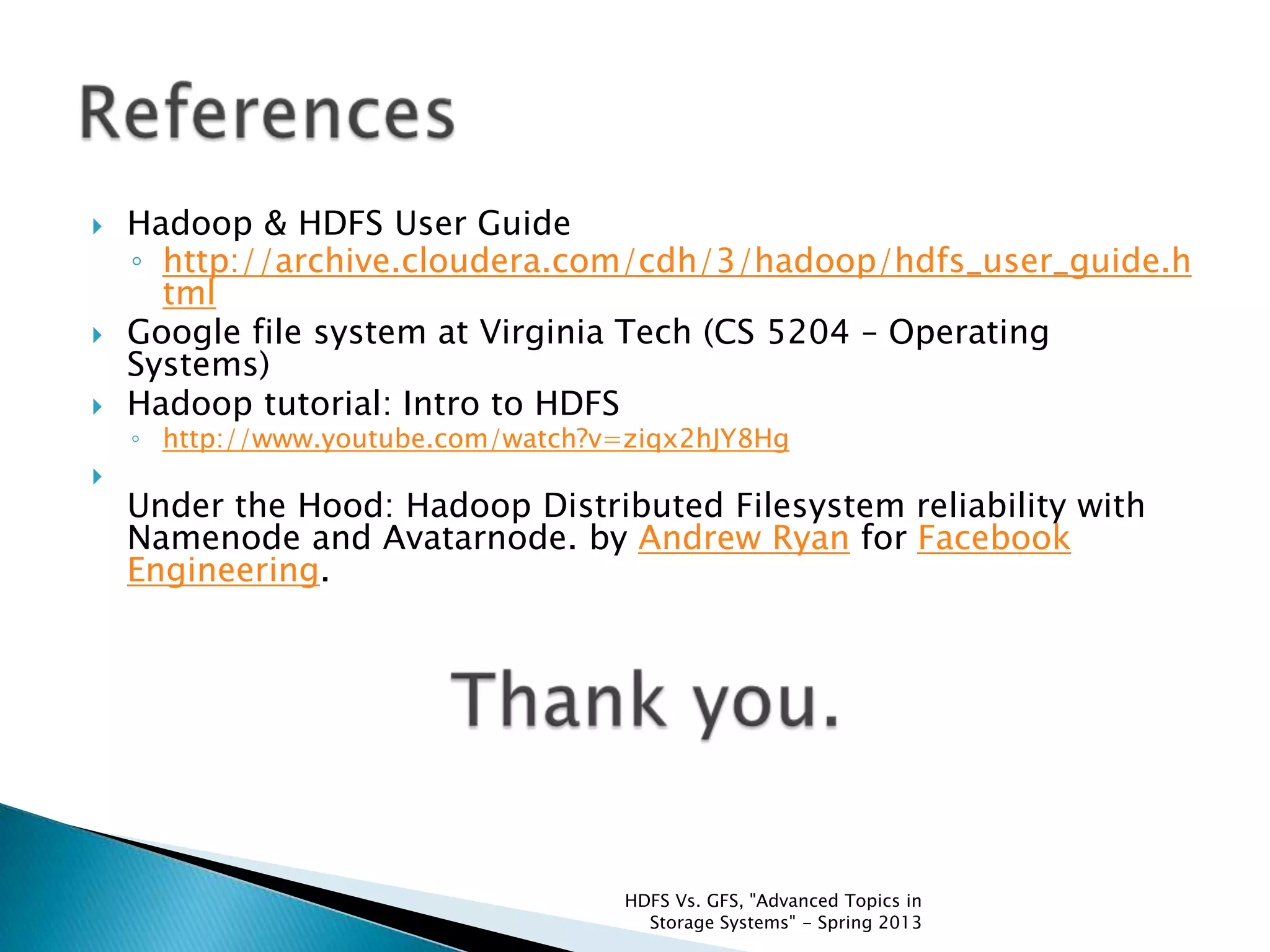 Gfs vs hdfs | PPTX