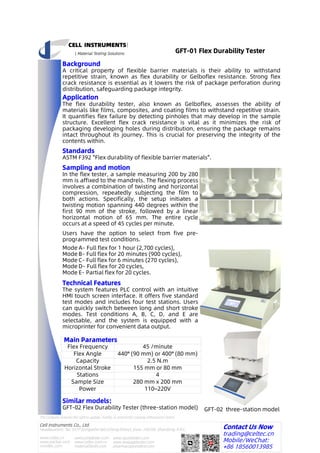 GFT-01 Flex Durability Tester: ASTM F392 Compliant for Flexible ...