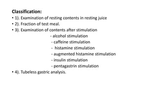 GASTRIC FUNCTION TESTS - A Short Power point Presentation | PPTX