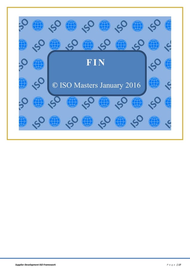 Supply Chain Management: How To Position Globally Using The ISO FRAMEWORK For Developing ...