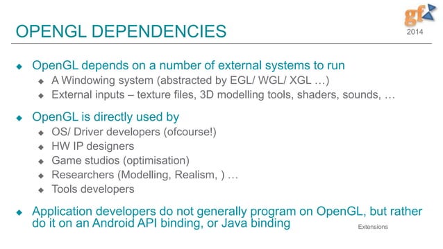 GFX Part 1 - Introduction to GPU HW and OpenGL ES specifications | PPT
