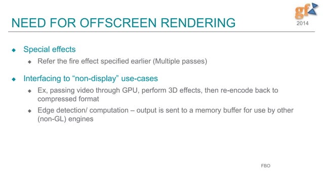GFX Part 7 - Introduction to Rendering Targets in OpenGL ES | PPT