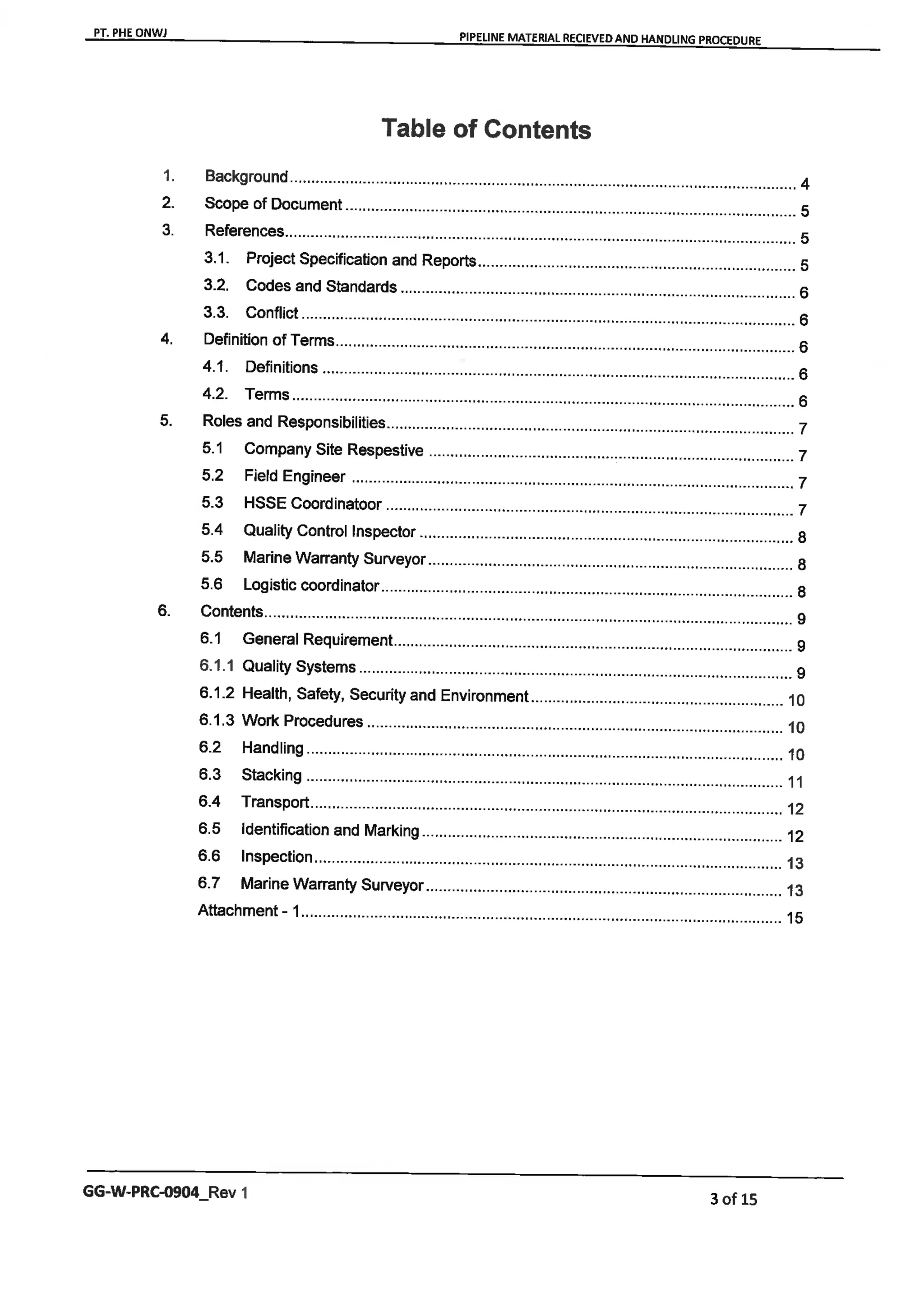 Gg w-prc-0904~1 pipeline material reveived and handling procedure | PDF