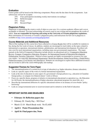 AEC 3180: Global Governance and Educational Change | PDF