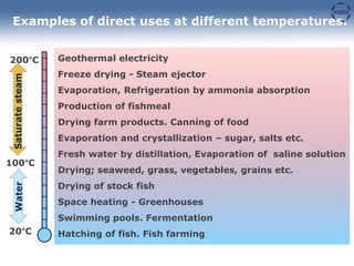 Geothermal direct use - with a focus on agriculture and agro-industry ...