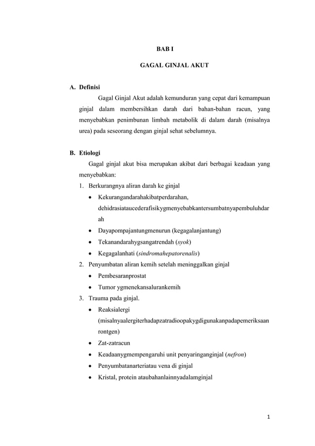 GAGAL GINJAL AKUT DAN KRONIS | DOCX