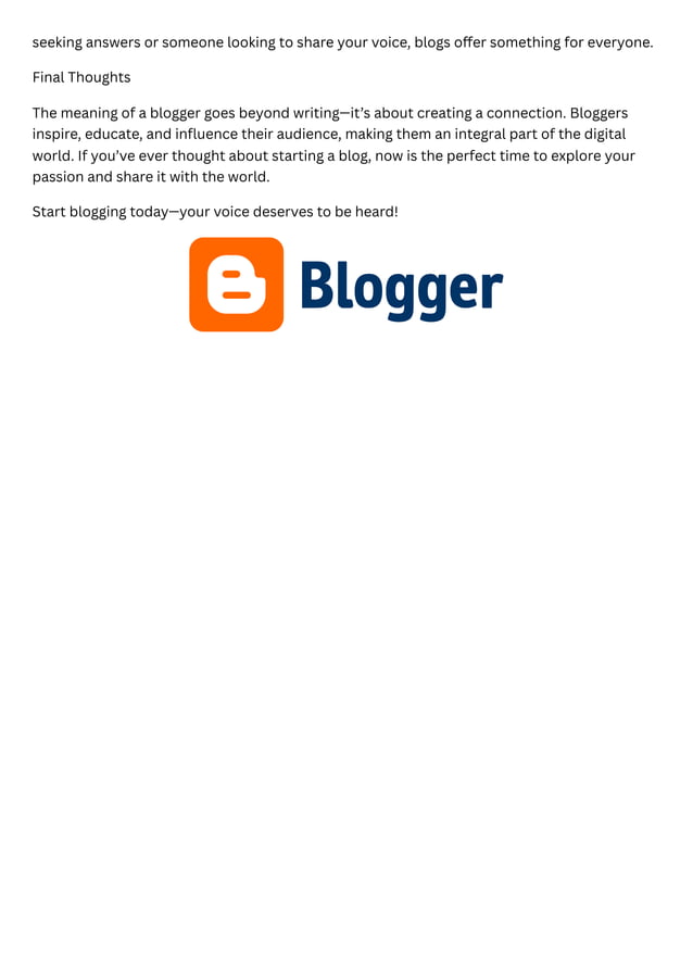 Blogger Meaning: Understanding the Role of a Blogger.pdf