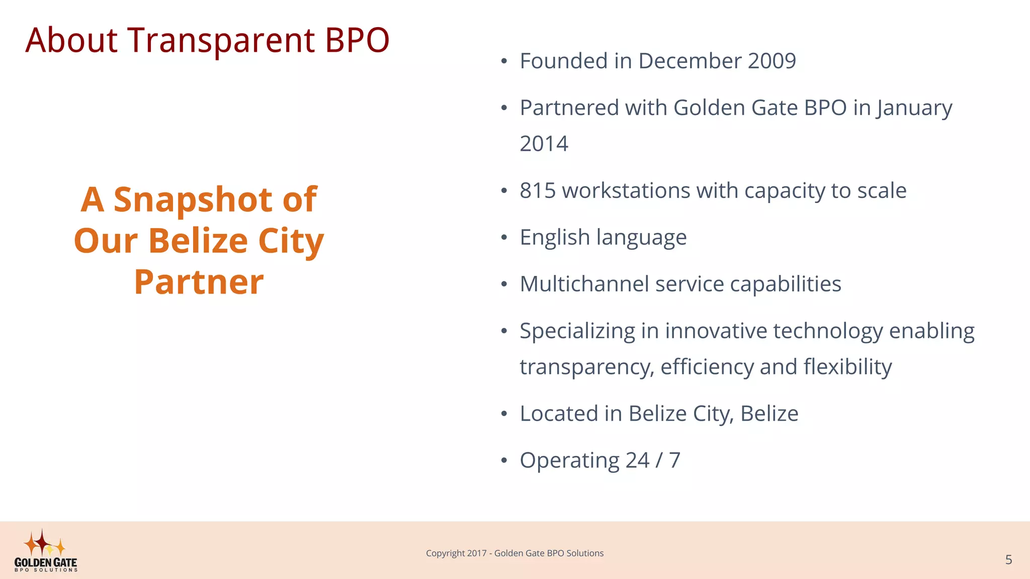 GGBPO Partner Overview - Transparent BPO | PPT