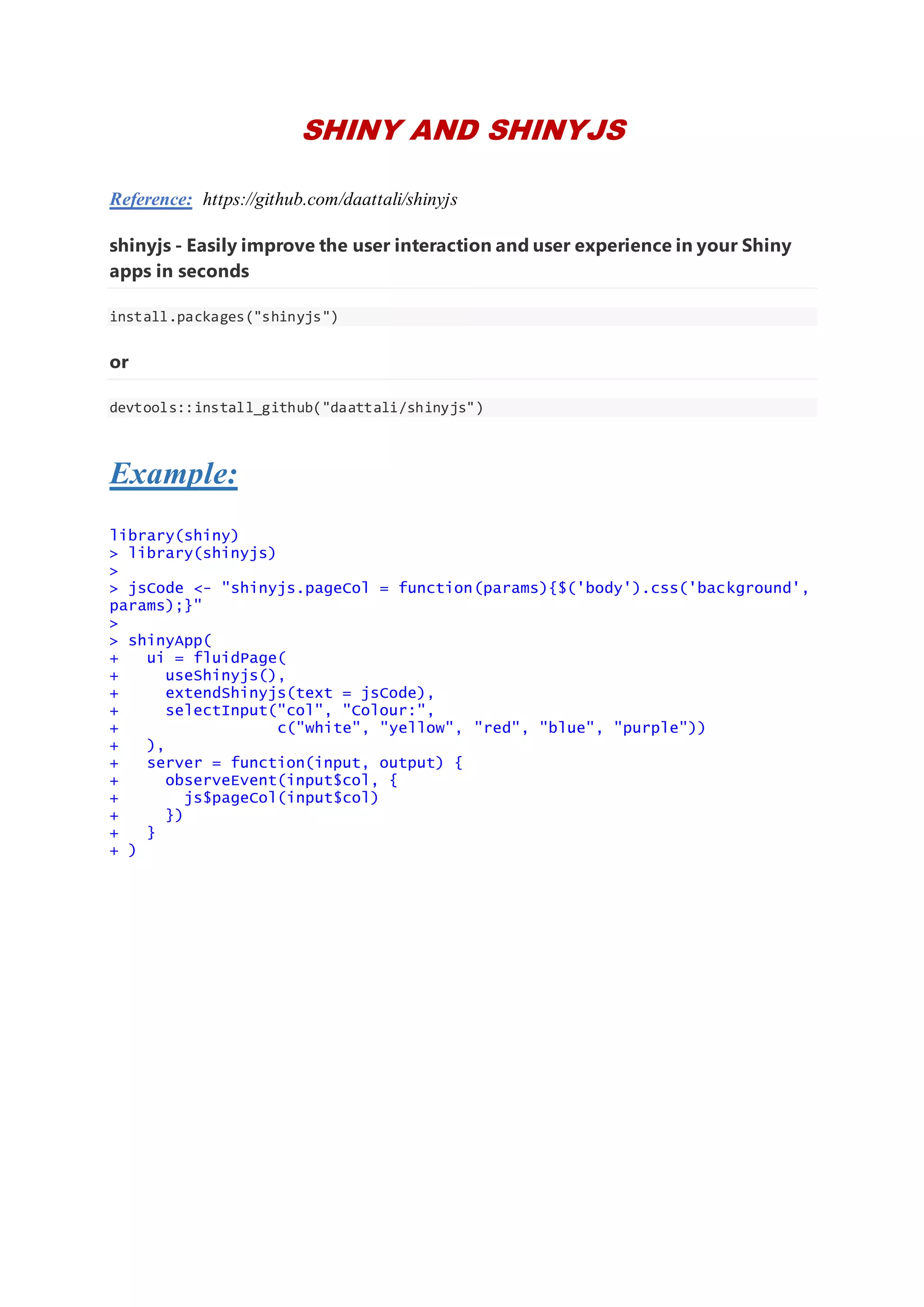 ggExtra Package-ggMarginal and Example -Shiny and Shinyjs | DOCX | Web Development | Internet