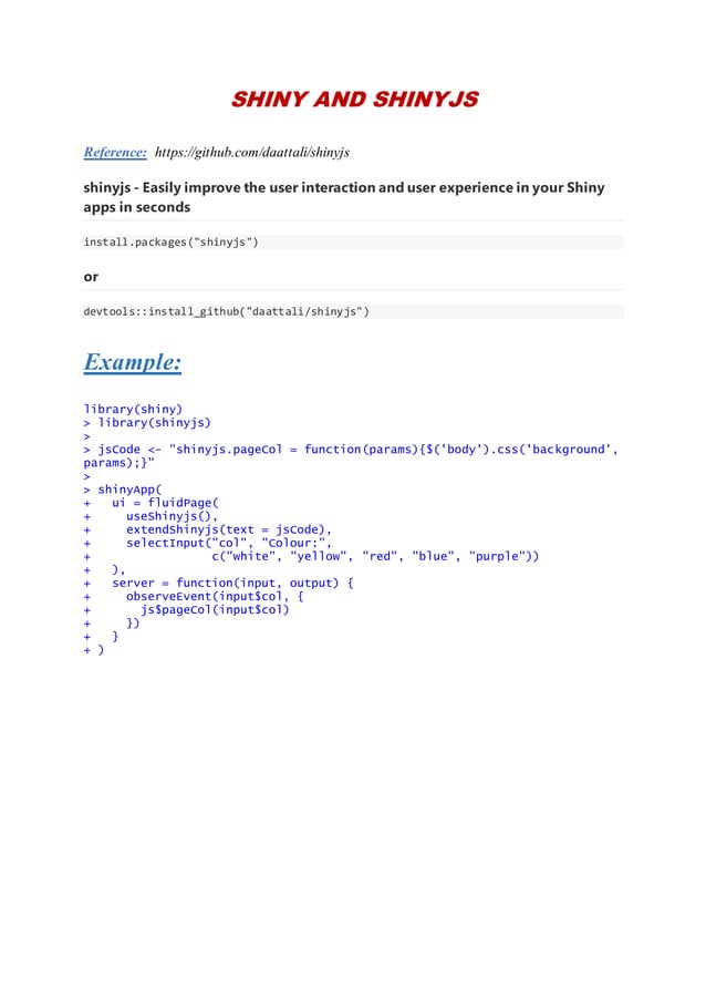 ggExtra Package-ggMarginal and Example -Shiny and Shinyjs | DOCX | Web Development | Internet
