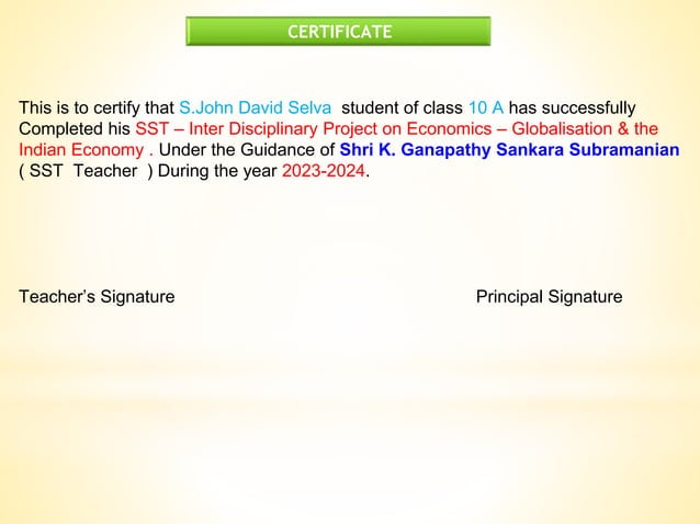 Economics - Class 10 - Globalisation and Indian Economy- Inter ...