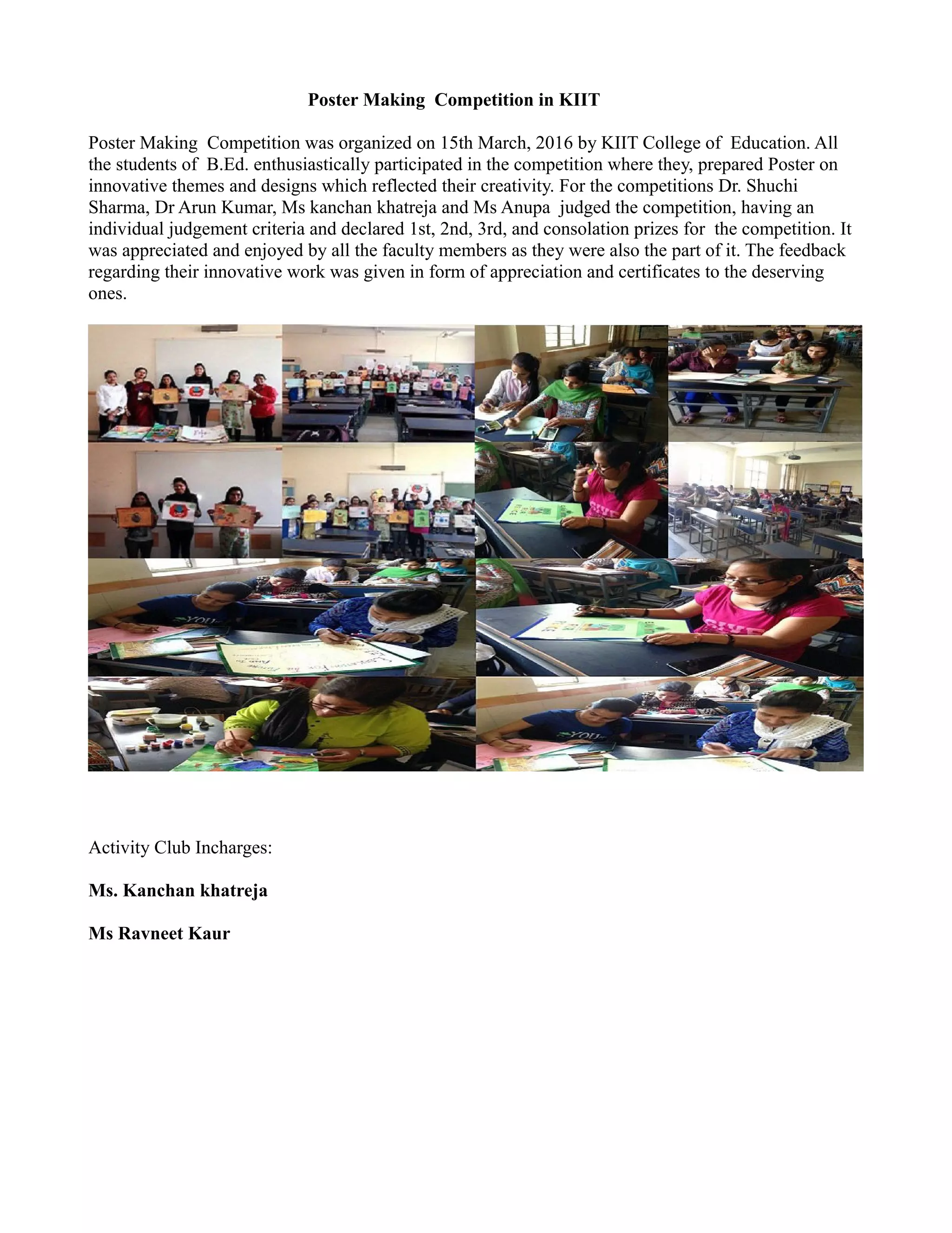 Poster Making Competition in KIIT | PDF