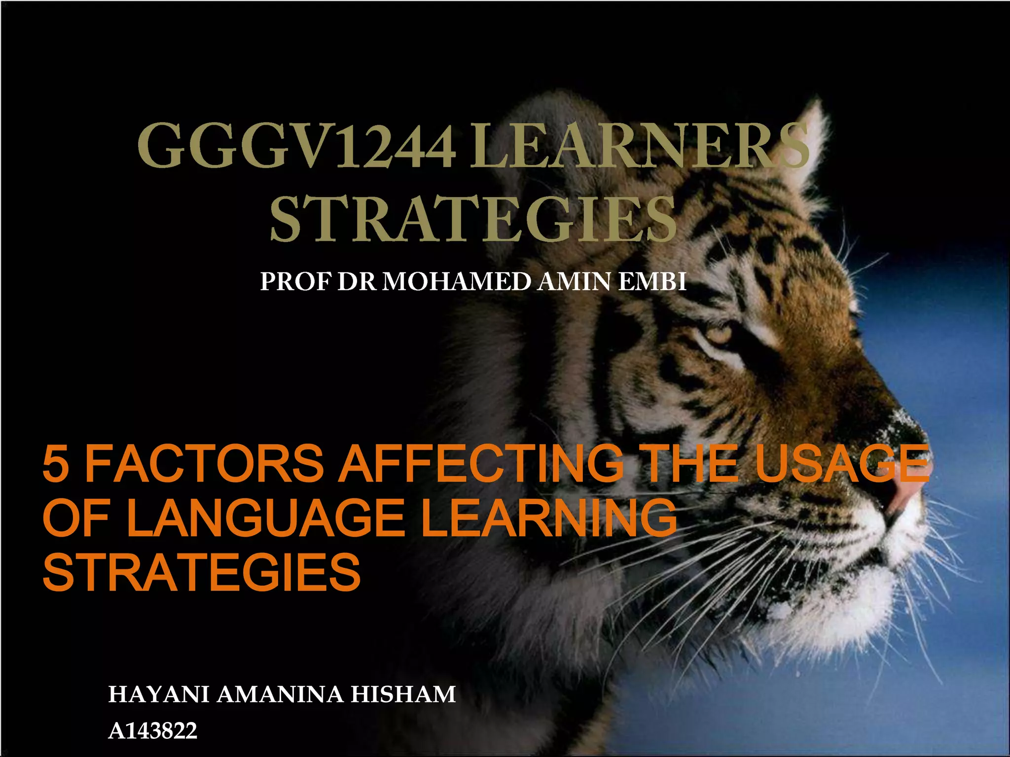 Factors Affecting Language Learning Strategy Use | PPT