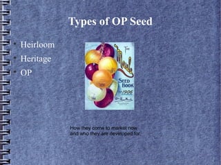 Growing Heirloom Vegetables Workshop | PPT