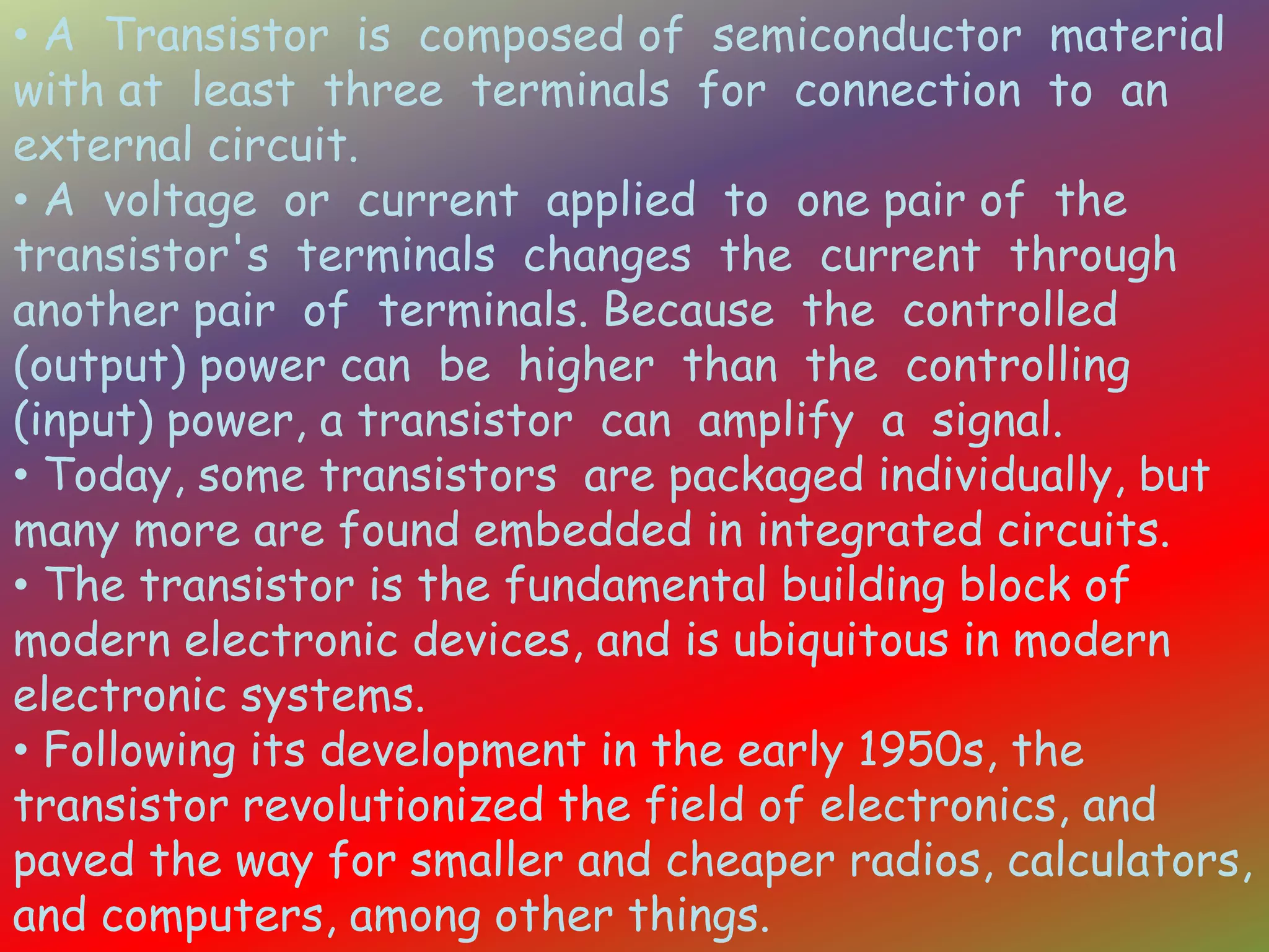 Basic electronics final presentation | PPTX