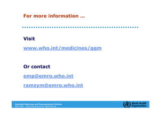 Good Governance for Medicines programme | PDF | Pharmaceutical Industry ...