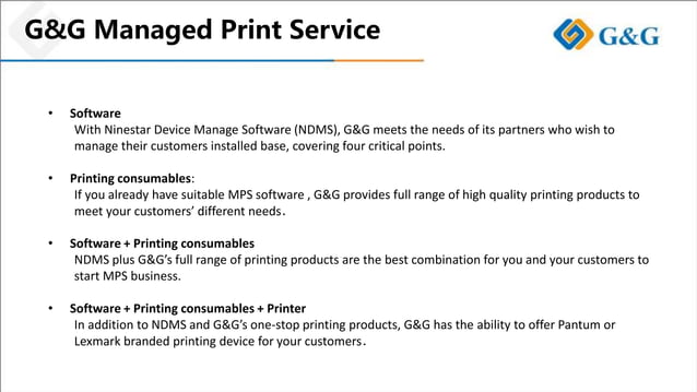 G&G Printers & MPS Introduction | PPT