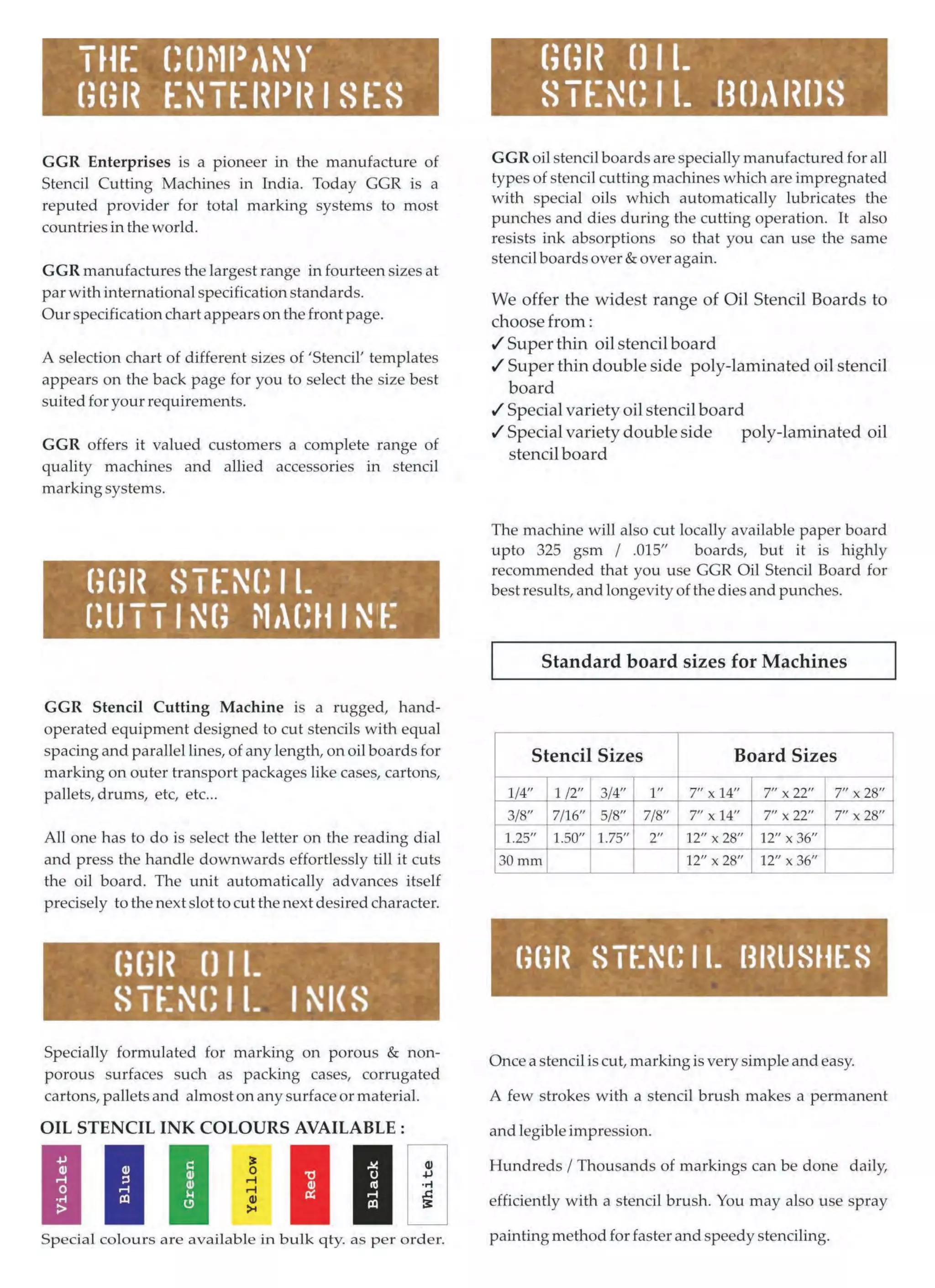 GGR Stencil Cutting Machines | PDF