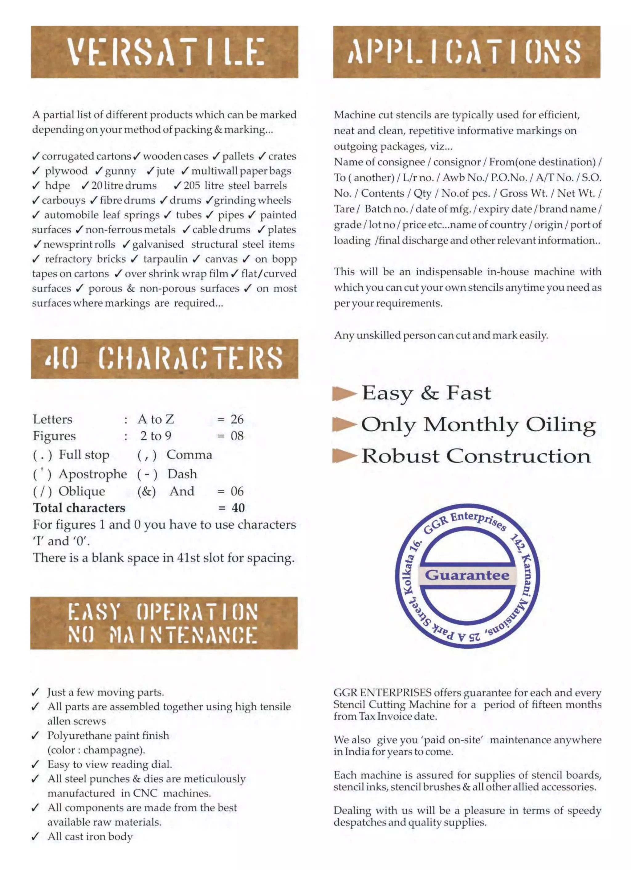 GGR Stencil Cutting Machines | PDF