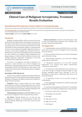 Clinical Case of Malignant Acrospiroma, Treatment Results Evaluation ...