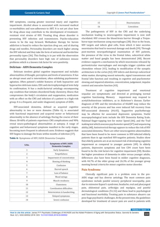 Psychiatric Challenges of HIV/AIDS and the Added Problems of Aging with ...
