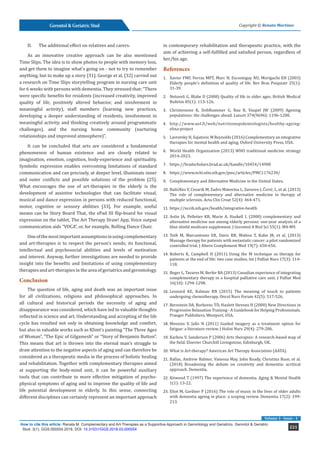 Complementary and Art-Therapies as a SupportiveApproach in Gerontology ...