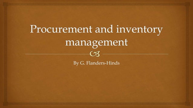 Functions of the procurement and inventory management office | PPT