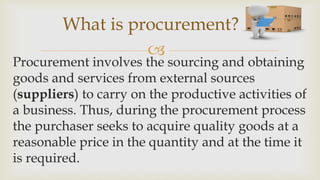 Functions of the procurement and inventory management office | PPTX