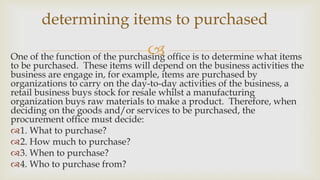 Functions of the procurement and inventory management office | PPT