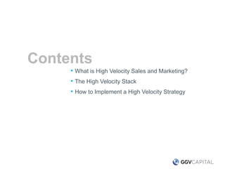 Sales and Marketing 3.0: The High Velocity Model | PPTX