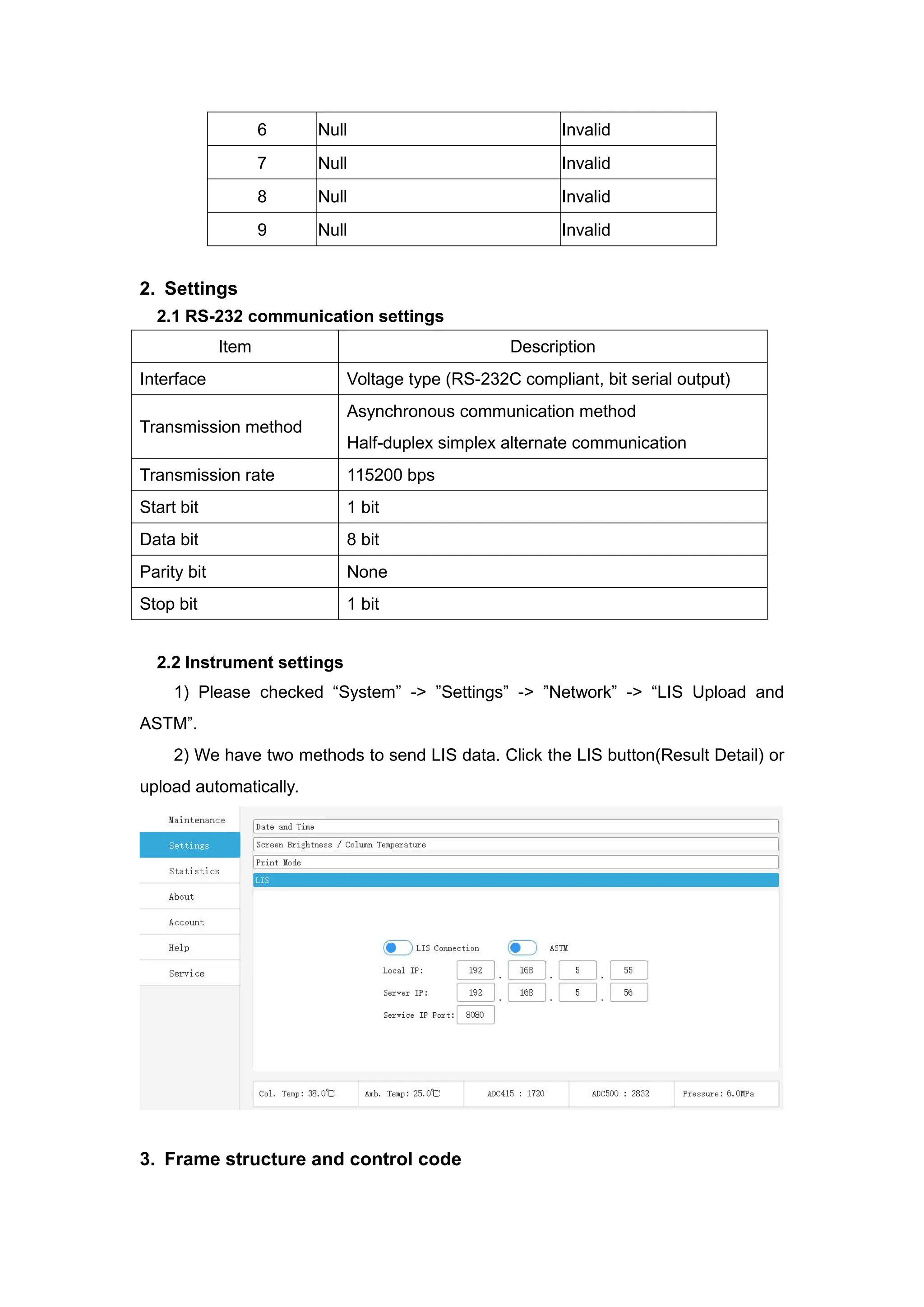 LIFOTRONICS GH-900 Plus LIS HOST MENU(INTERFACE) | PDF