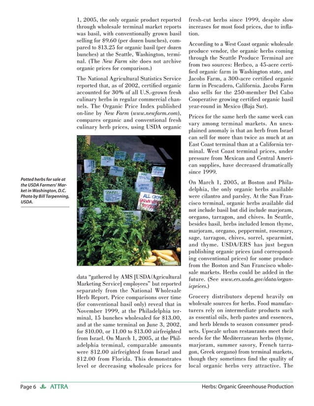 Herbs: Organic Greenhouse Production | PDF | Agriculture | Industries