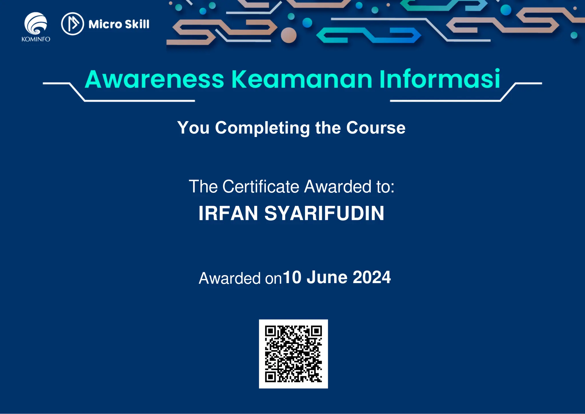 Sertifikat Awareness Keamaanan Informasi | PPT