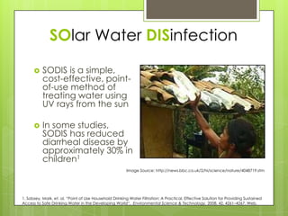 SODIS - Safe drinking water in 6 hours | PPTX