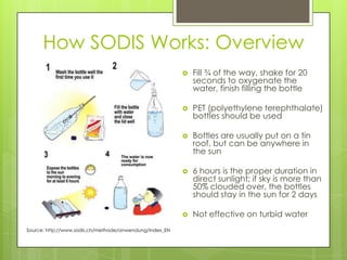 SODIS - Safe drinking water in 6 hours | PPTX