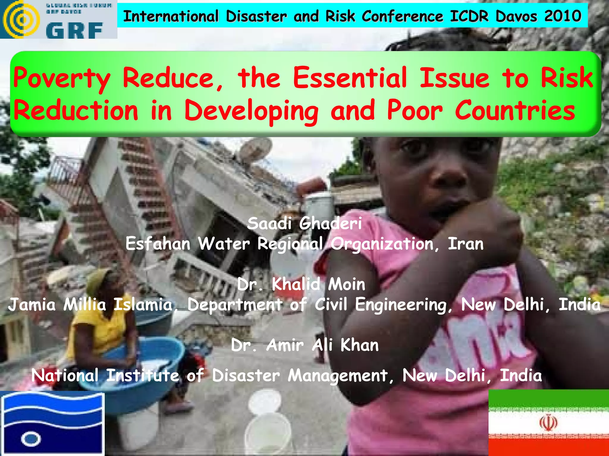 Poverty Reduce, the Essential Issue to Disaster Risk Reduction in ...