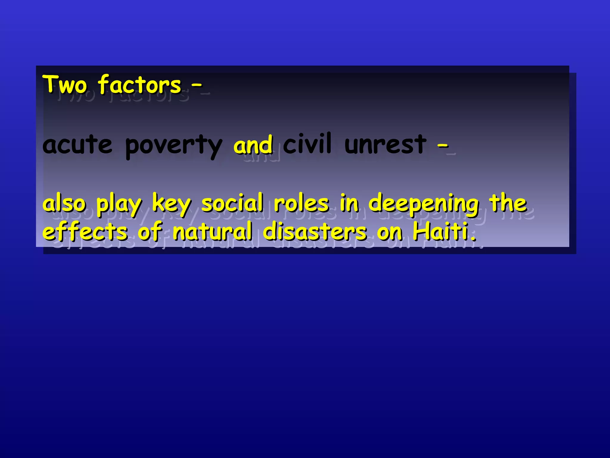Poverty Reduce, the Essential Issue to Disaster Risk Reduction in ...