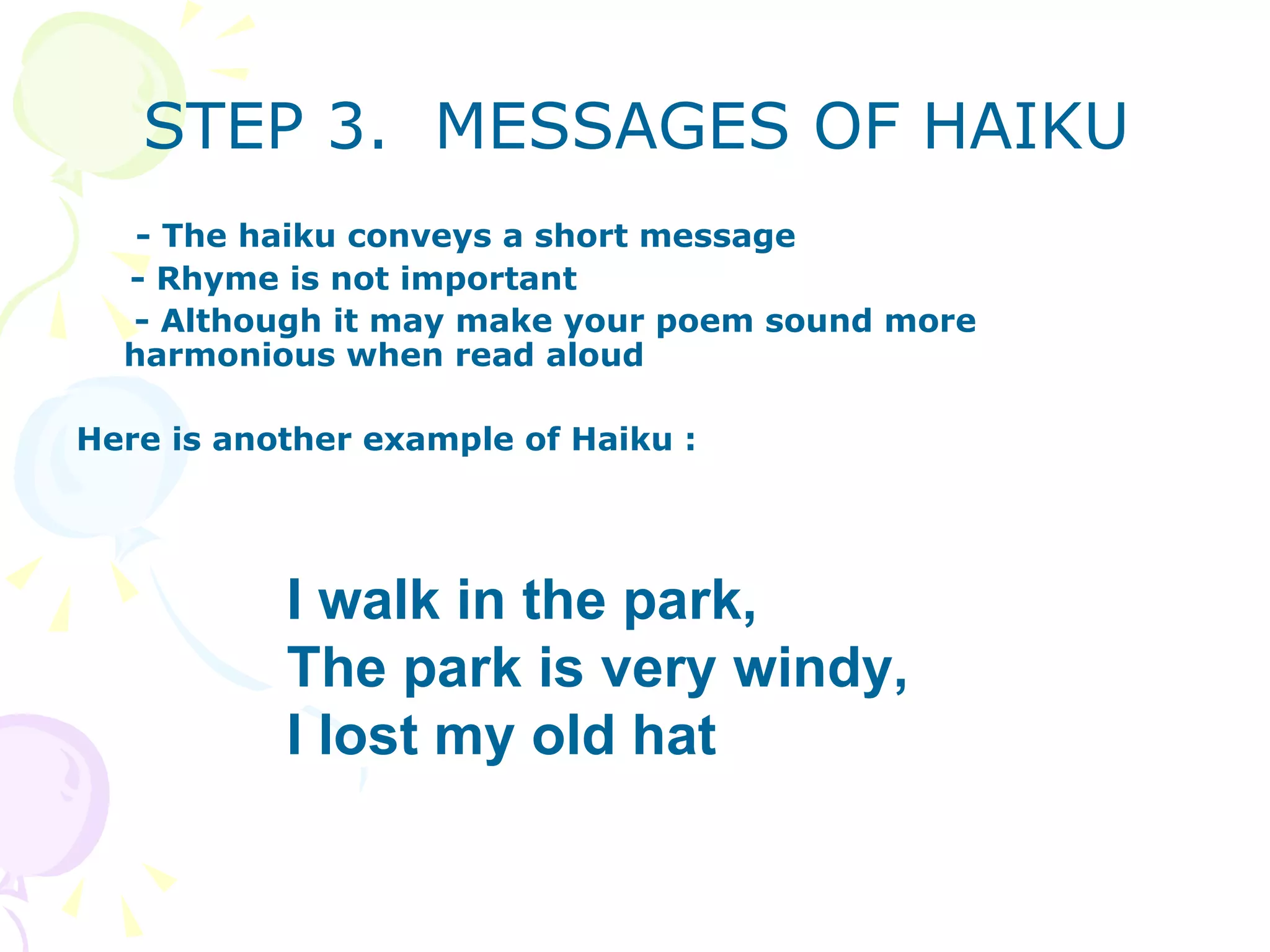 Teaching haiku poem | PPT