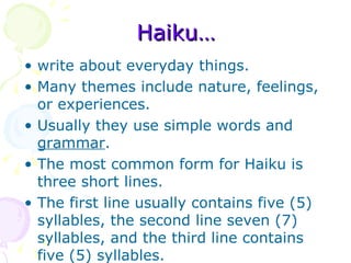 Teaching haiku poem | PPT