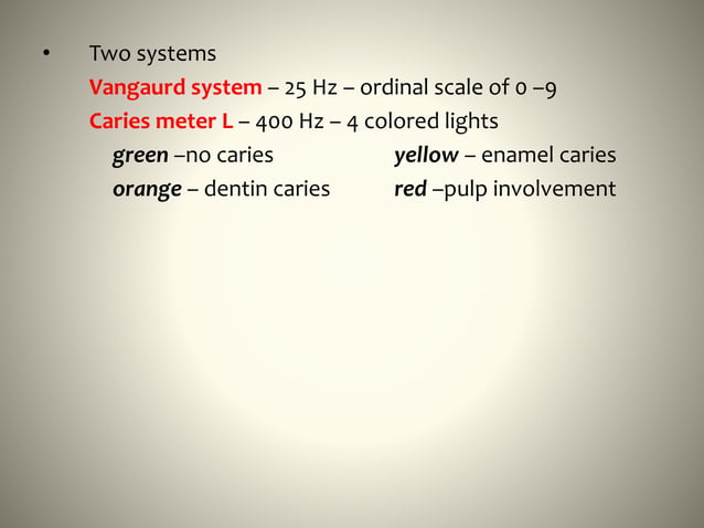 Detection and diagnosis of dental caries | PPTX