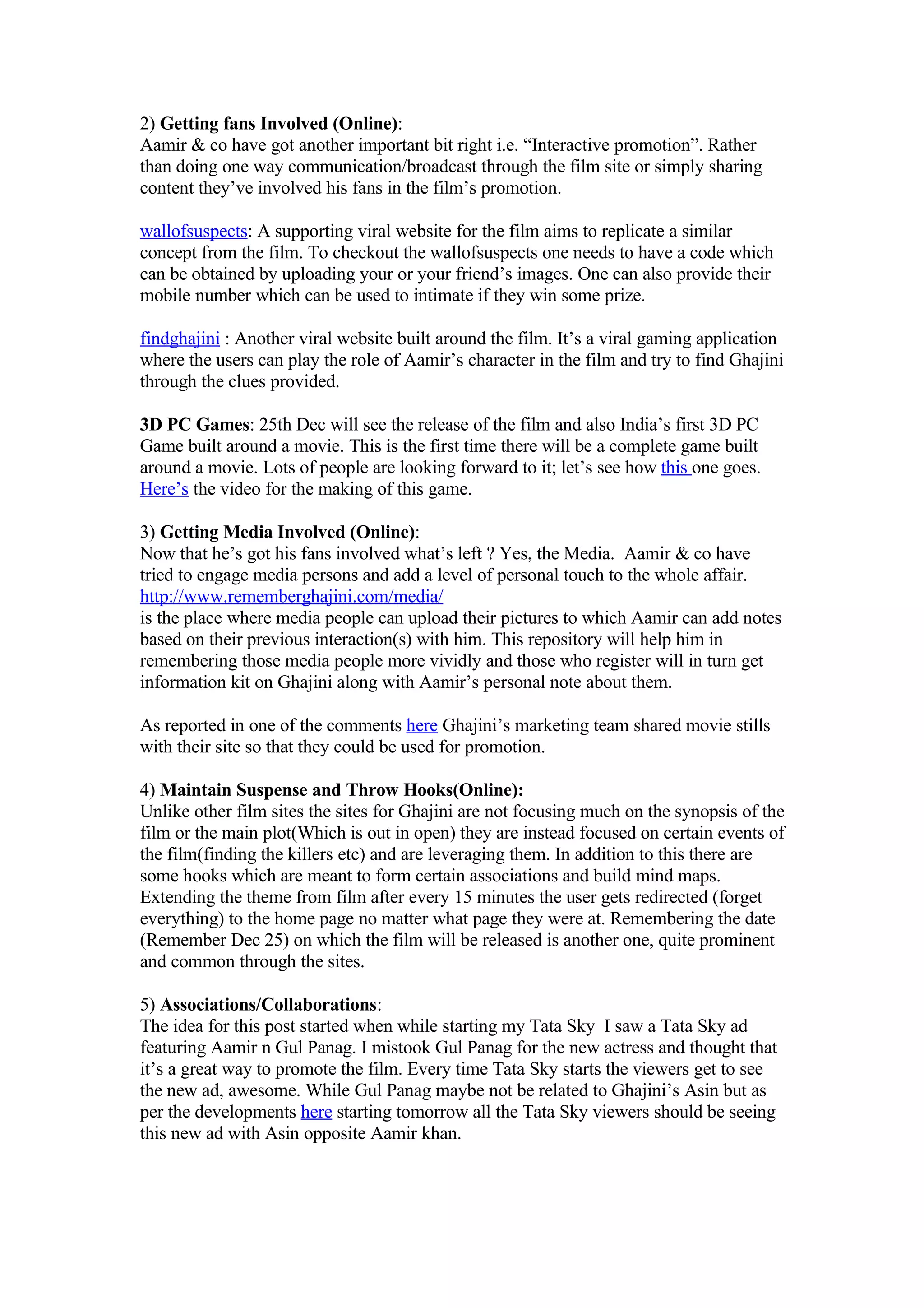 Marketing Case Study: Ghajini | PDF