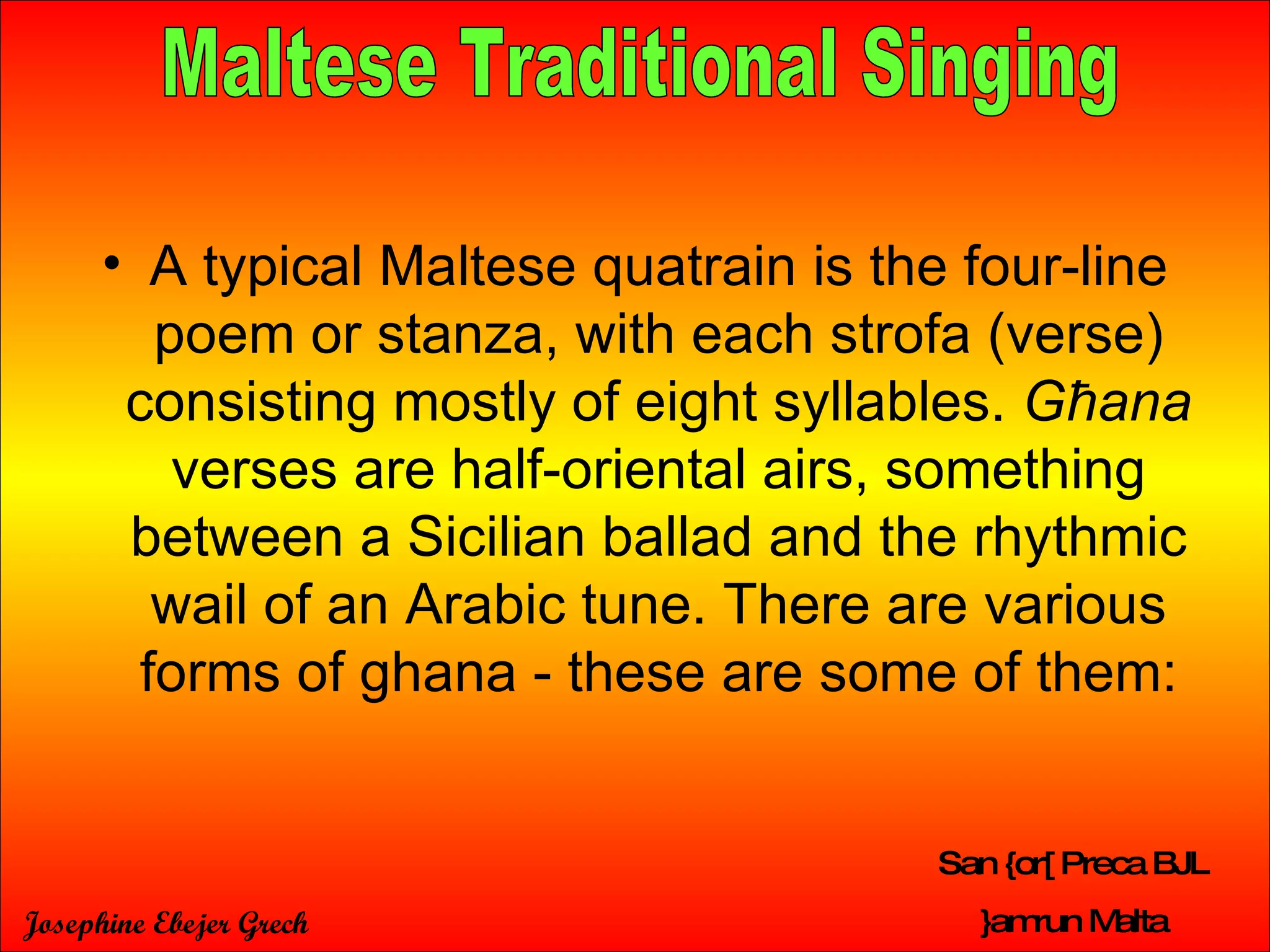 History of Maltese "Ghana" | PPT