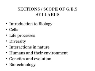 Ghana Biology Scope for GES Syllabus by Year | PPTX